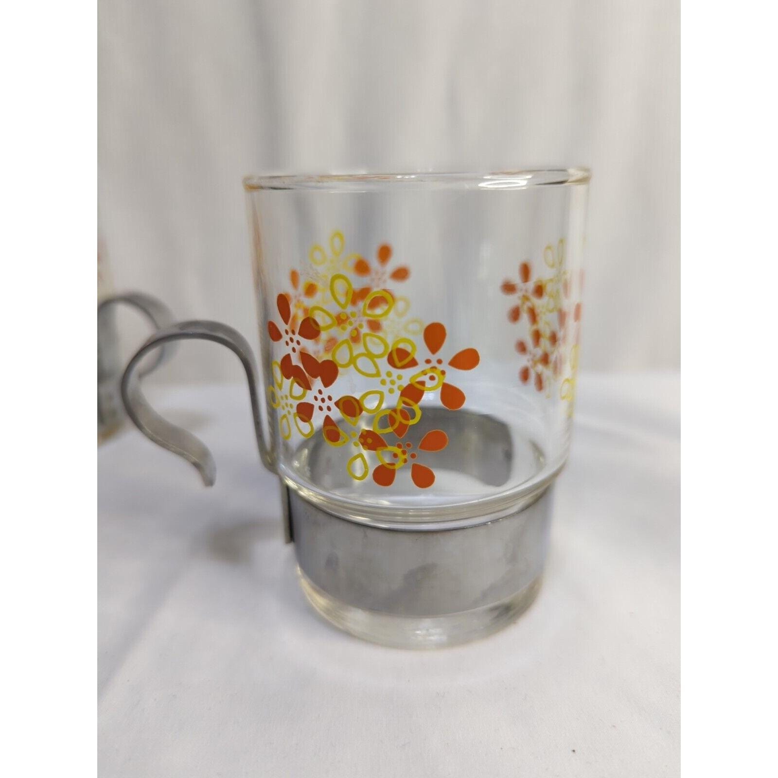 Vintage Japanese Sasaki Hardstrong Golden Flower Pattern Set of 4 ...