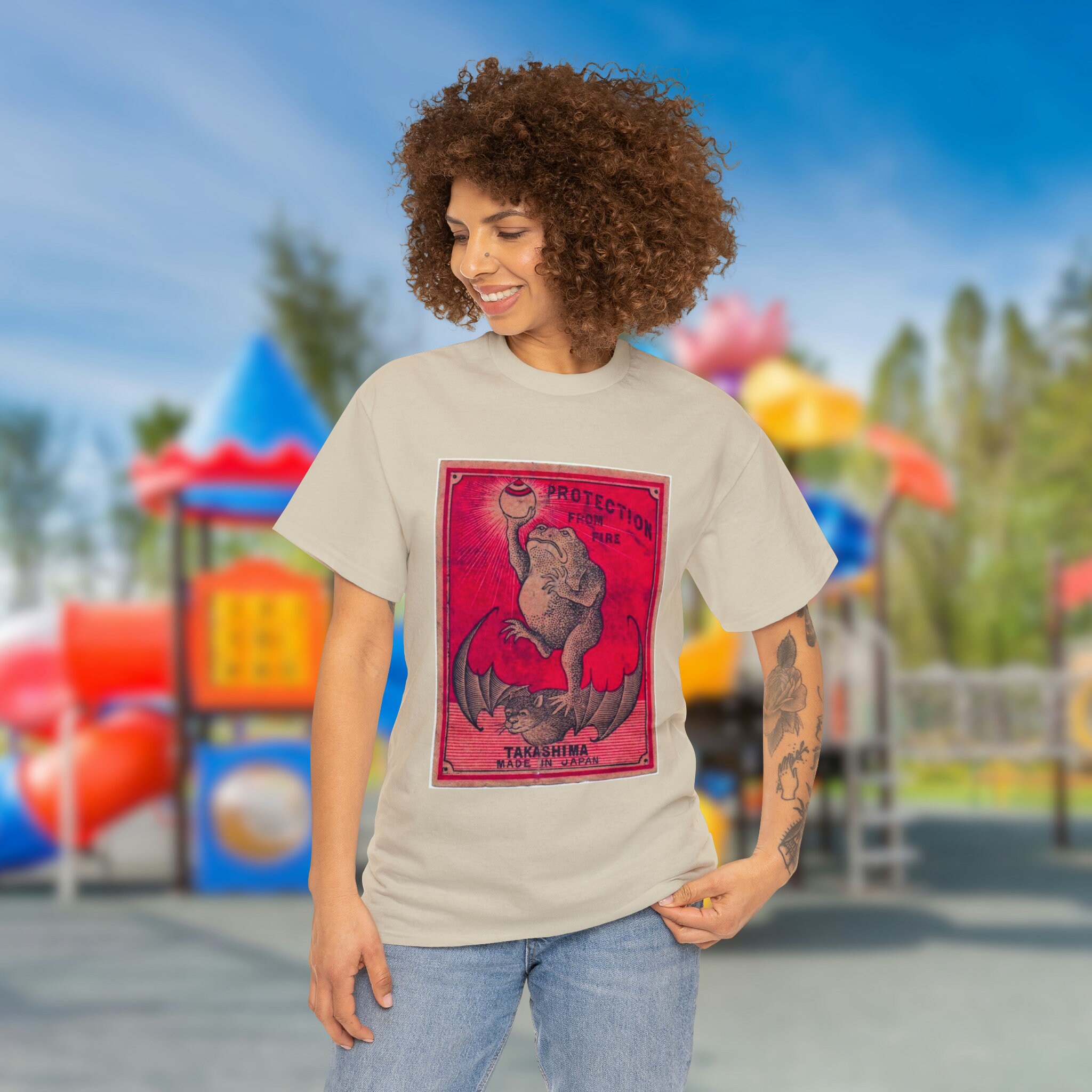 Frog Bat Weirdcore Vintage Japanese Matchbox Art Unisex Cotton T-shirt ...