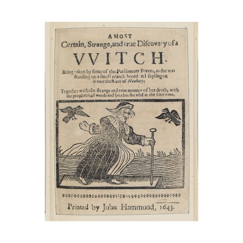 Vvitch Print 1800s, Witch Woodcut, Historical Witch Illustration, 18th ...