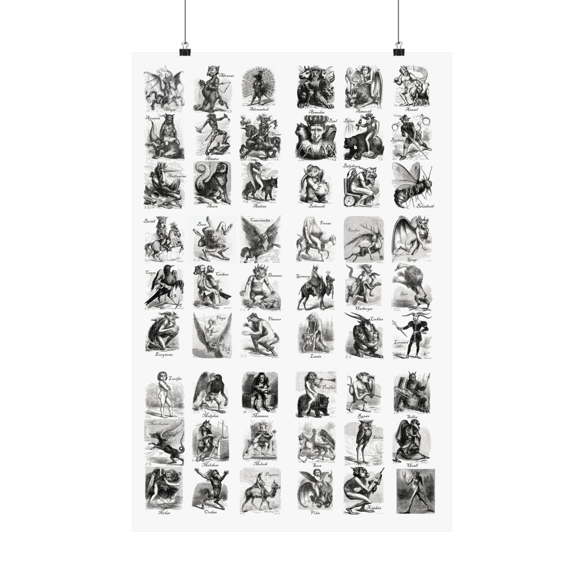 Ars Goetia Demons Poster Dictionnaire Infernal Vintage - Etsy