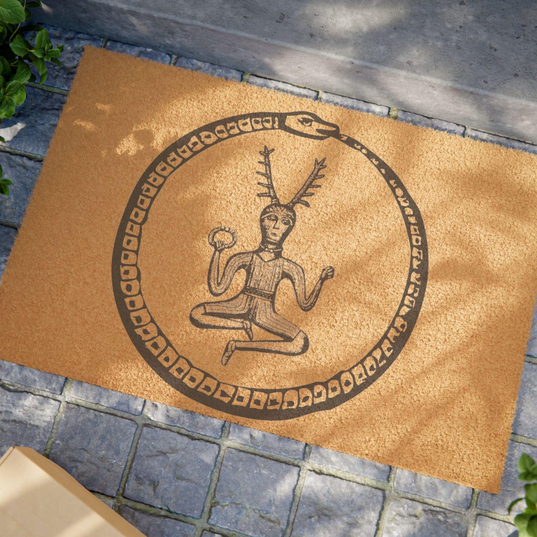 Cernunnos Doormat, Witchy Coir Welcome Mat, Pagan Wiccan Home Decor - Etsy