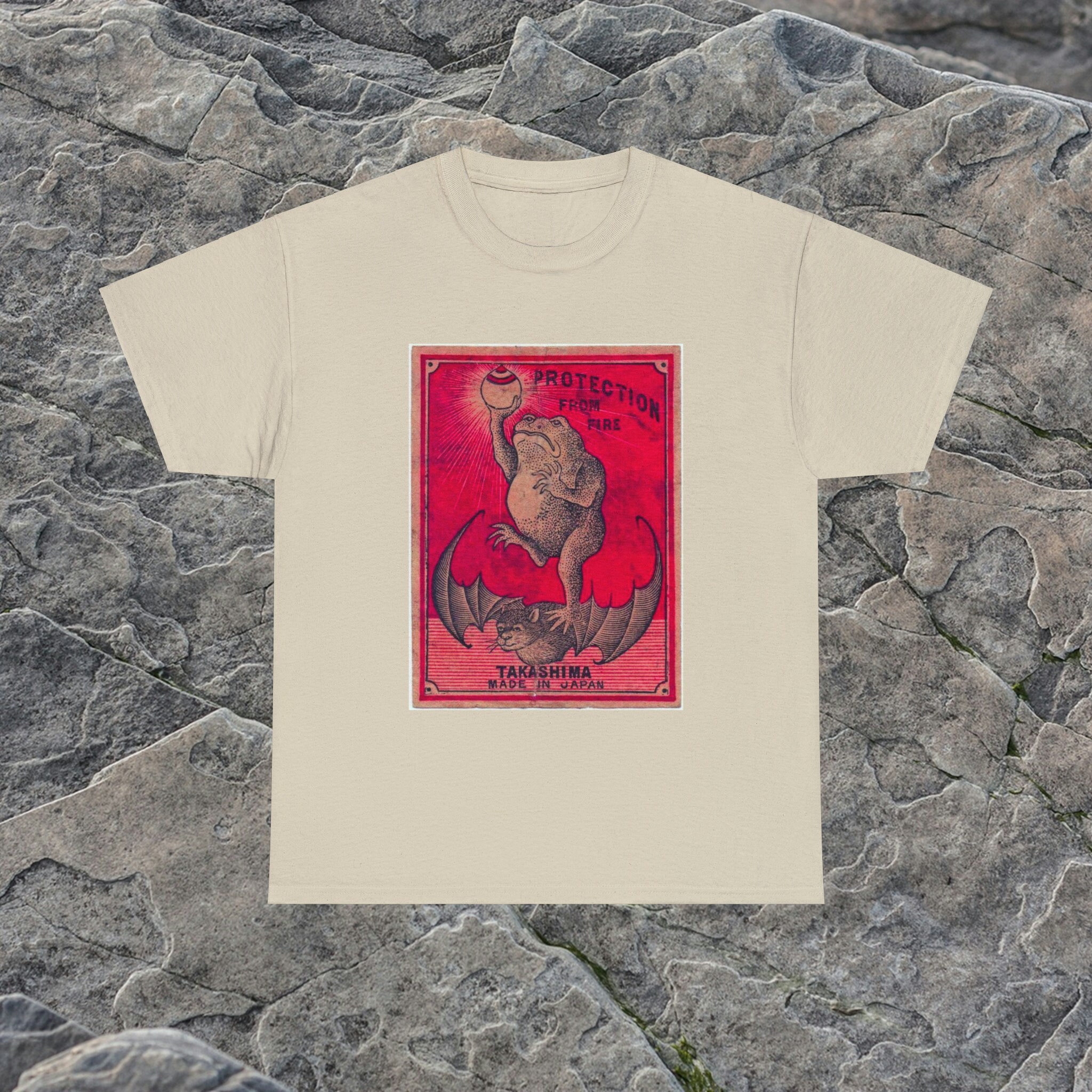 Frog Bat Weirdcore Vintage Japanese Matchbox Art Unisex Cotton T-shirt ...