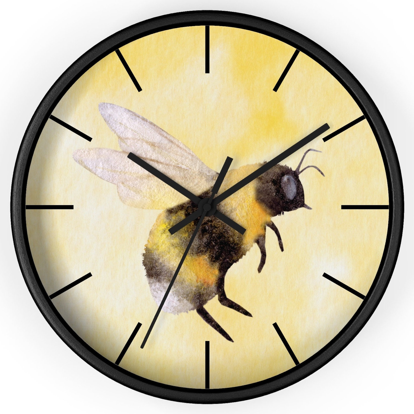 Watercolor Honeybee Wall Clock Bees Garden Country Home - Etsy