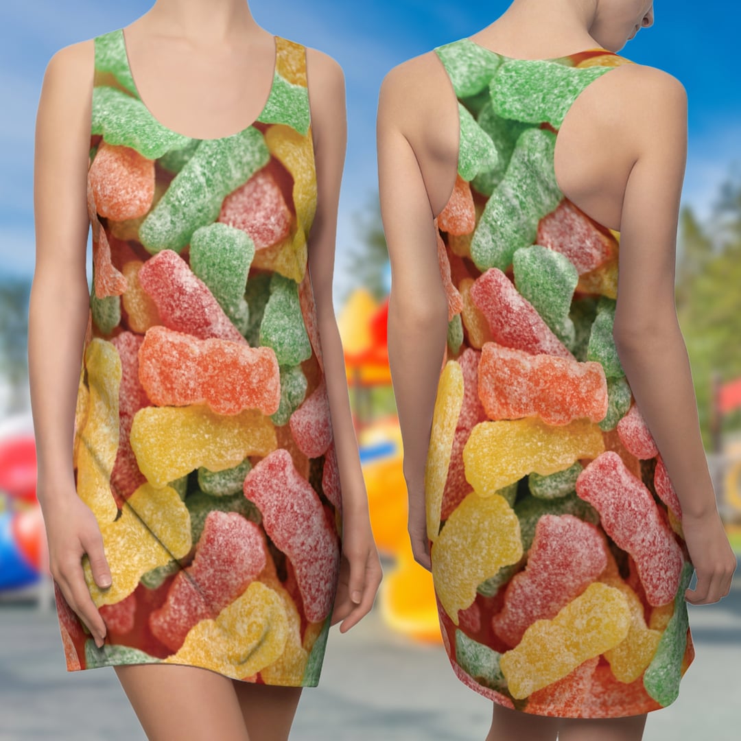 Sour Candy Tank Dress, Racerback Kidcore Candycore, Food Print Clothing ...