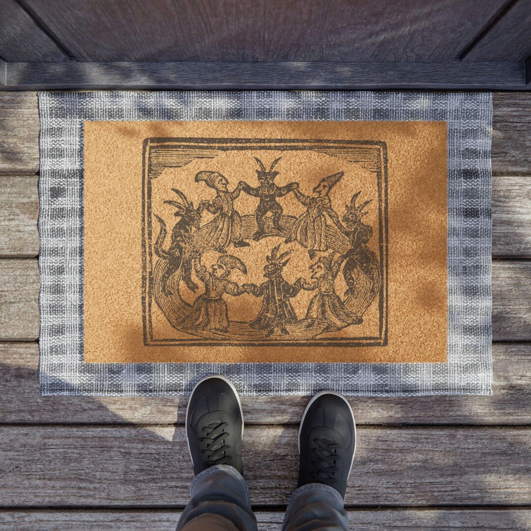 Witches and Devils Dancing Doormat, Coir Welcome Mat, Witchy Home Decor ...