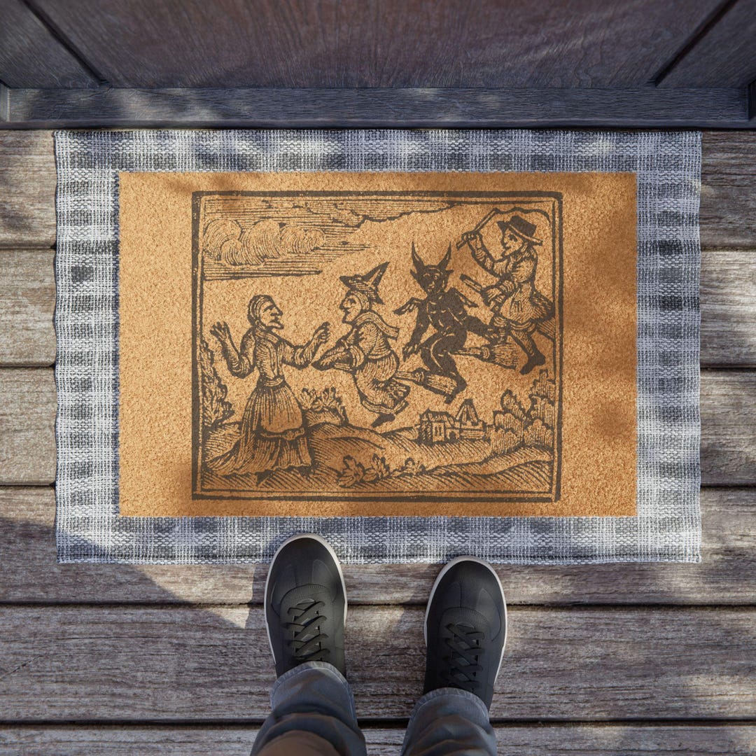 Witches Flying Doormat, Coir Welcome Mat, Witchy Home Decor, Gothic ...