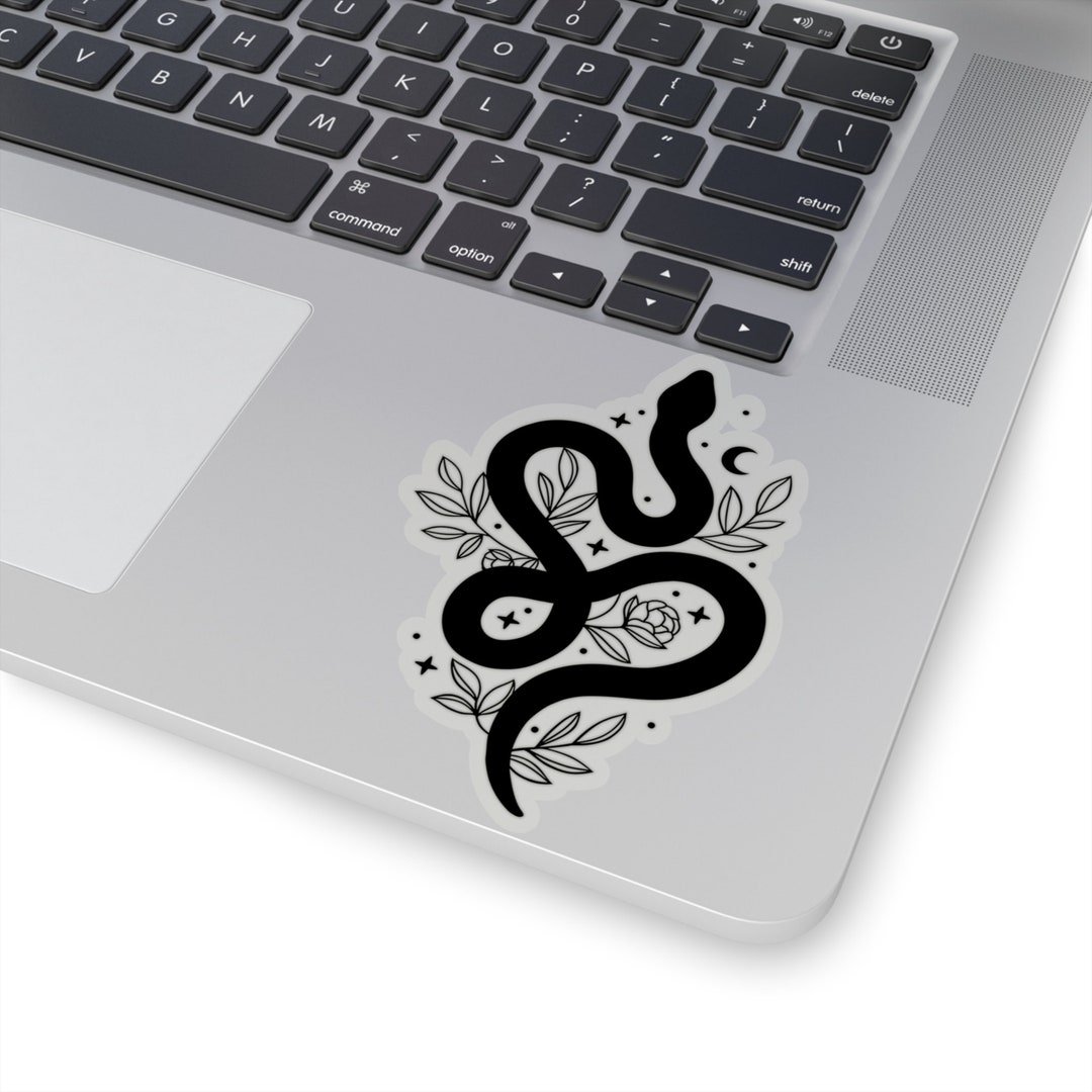 Witchy Snake Sticker, Three Sizes, Transparent or White, Roses, Moons ...