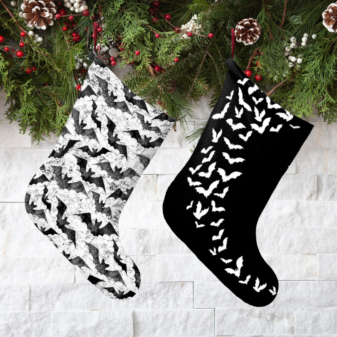 Goth Christmas Stockings, Bats, Personalized - Etsy
