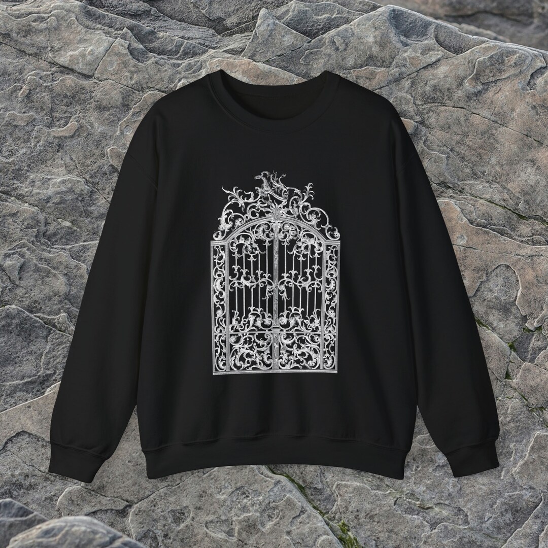 Cemetery Gates Sweatshirt, Gothic Graveyard Jumper, Cozy Goth - Etsy