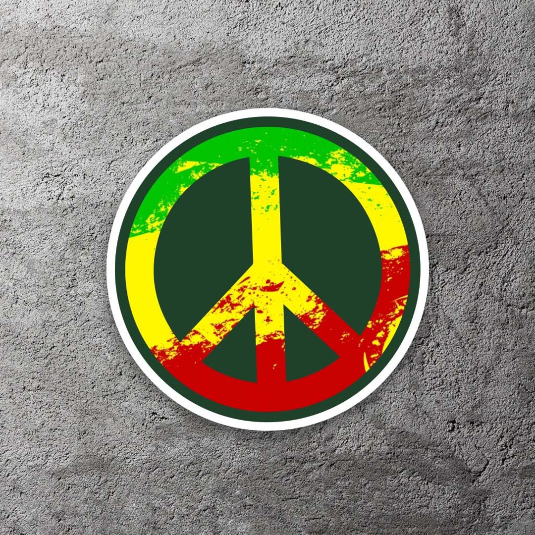 Reggae Peace Sign Sticker 3.5 Wide Includes Two Stickers - Etsy