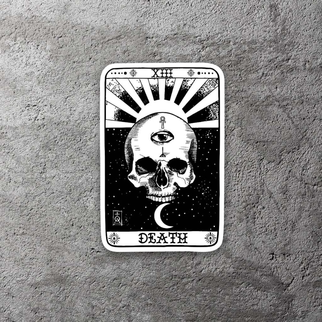 Death Tarot Card Vinyl Sticker 3.5" Tall - Includes Two Stickers - Etsy