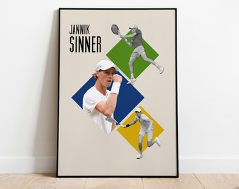 Jannik Sinner Tennis Poster Sinner Tennis Poster Jannik Sinner Poster ...