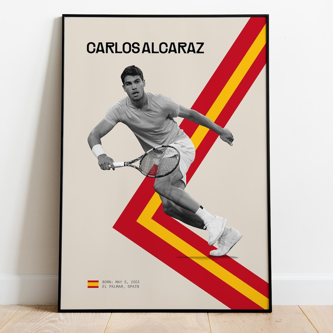 Carlos Alcaraz | Retro Inspired Design | Alcaraz Poster | Tennis Poster ...