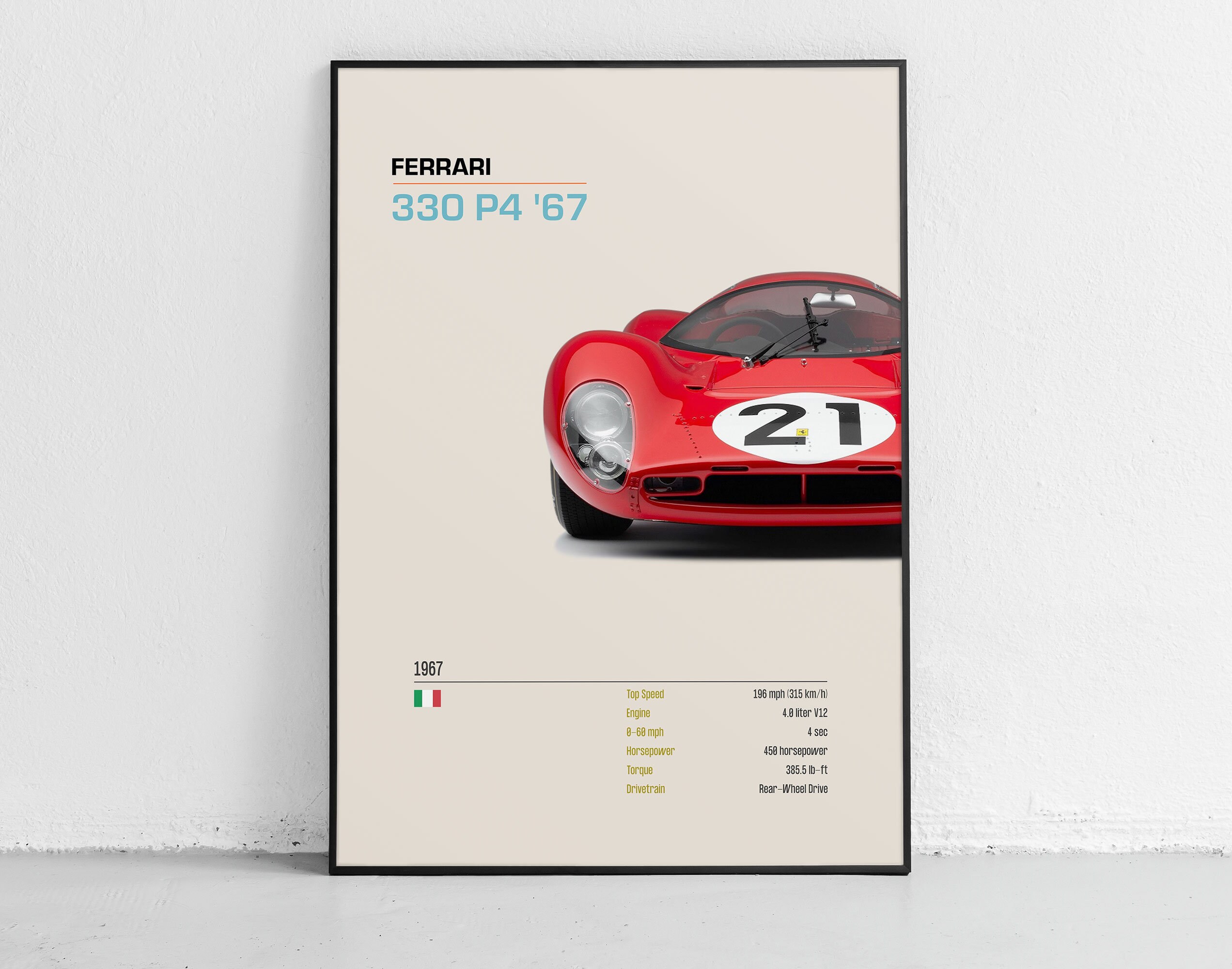 Ferrari 330 P4 Poster Ferrari 330 P4 '67 Le Mans Poster Ferrari Poster ...
