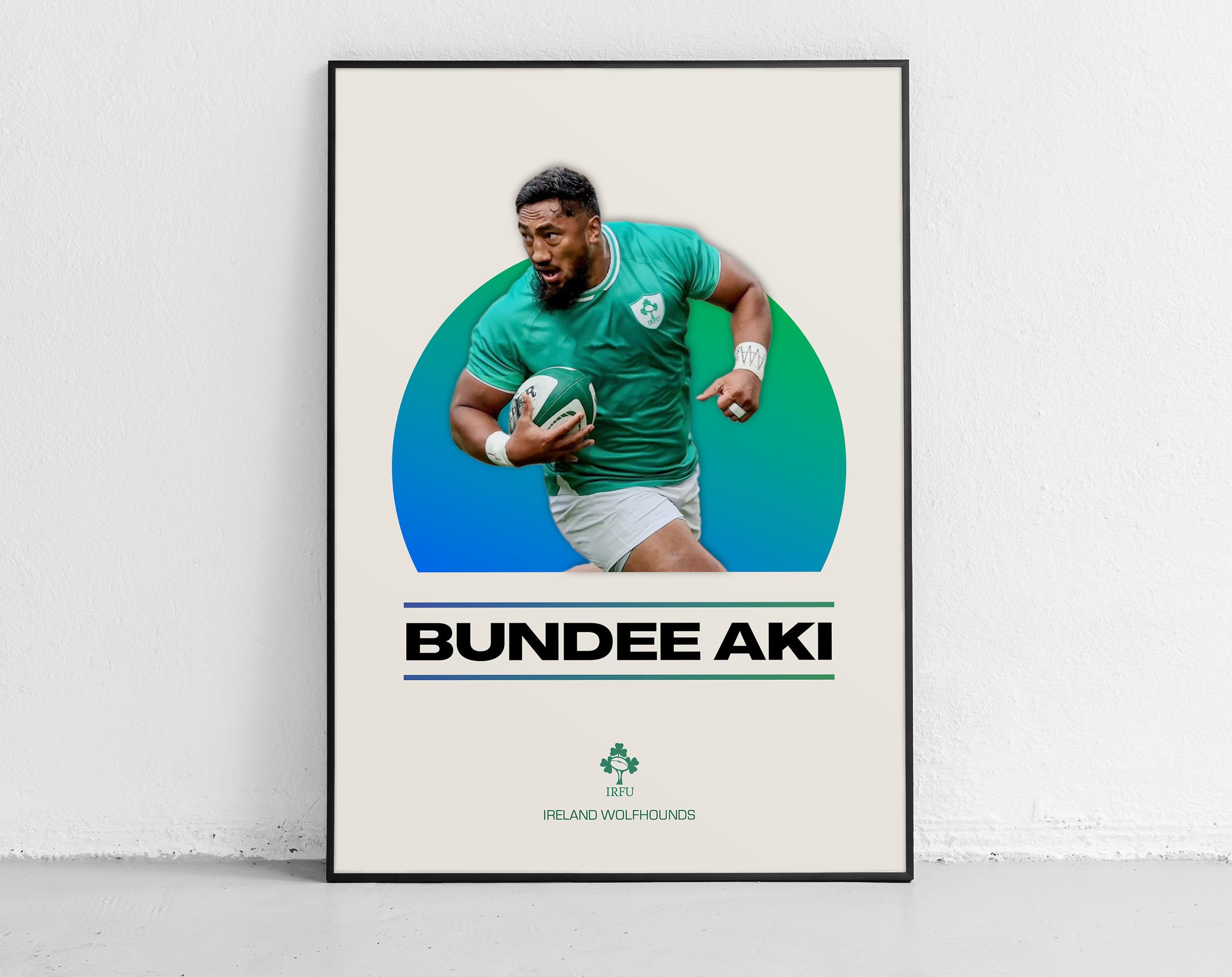 Bundee Aki Poster the Wolfhounds Rugby Print Ireland Rugby Poster ...