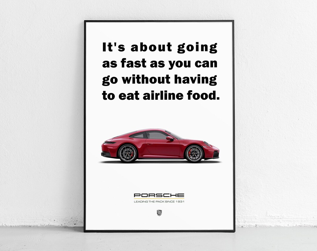 Airline Food Porsche Ad Poster Porsche Poster Porsche Ad Vintage ...