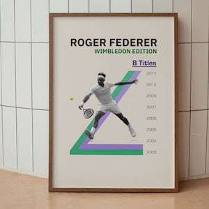 Federer Wimbledon Achievements Poster Federer Wimbledon Edition Poster ...