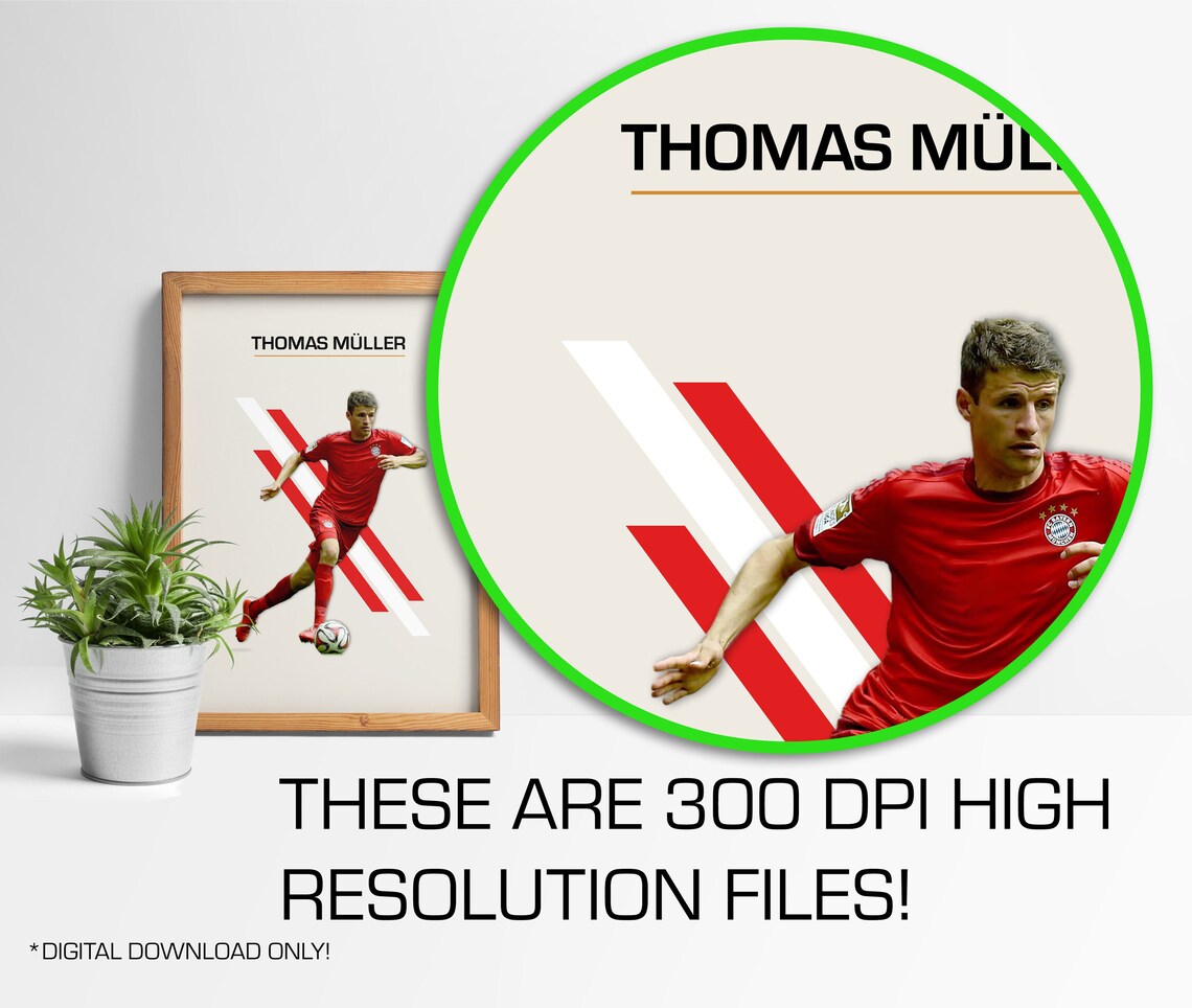 Thomas Muller Poster Bayern Munich Poster Soccer Gifts Sports Poster ...