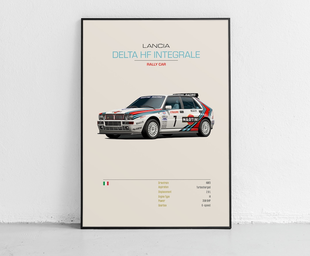 Lancia DELTA Rally Car Poster Gran Turismo Car Poster Lancia DELTA ...