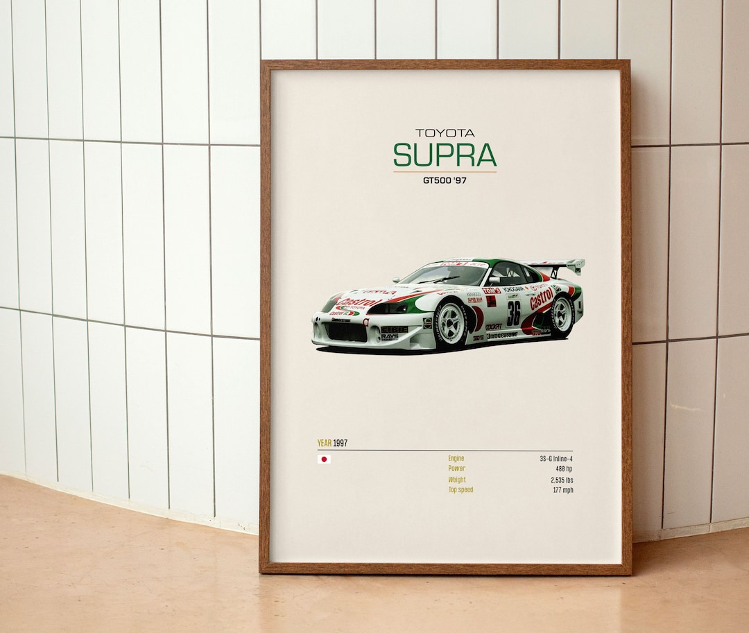 Toyota Supra Poster Toyota Supra GT500 97 Super Car Poster Gran Turismo ...
