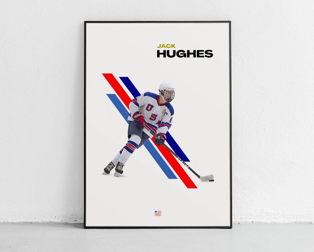 Jack Hughes Poster Jack Hughes USA NHL Poster Hockey Poster Jack Hughes ...
