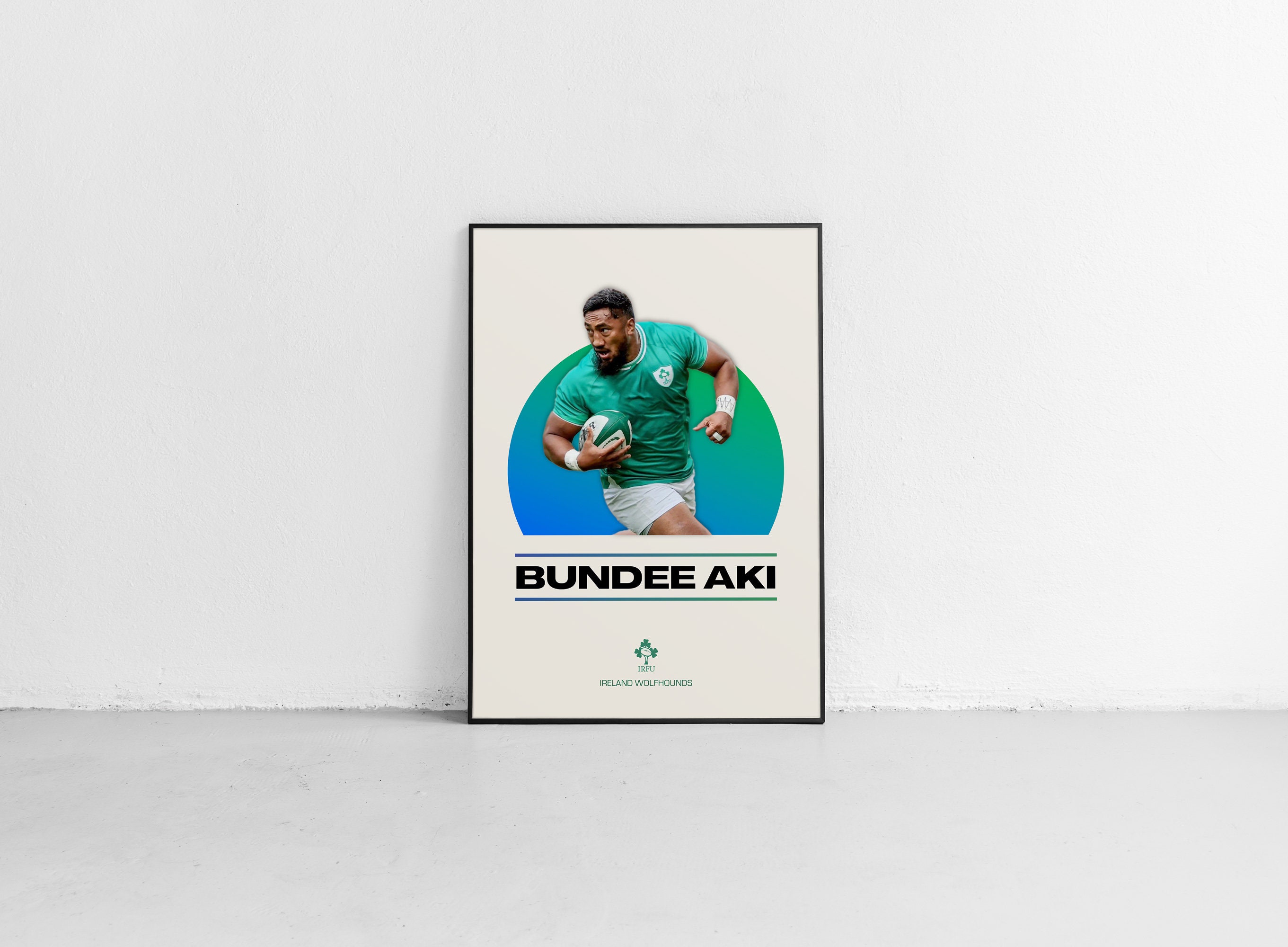 Bundee Aki Poster the Wolfhounds Rugby Print Ireland Rugby Poster ...