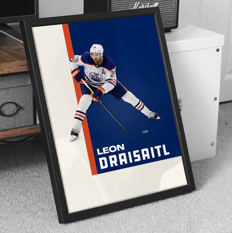 Leon Draisaitl Poster Edmonton Oilers Poster NHL Poster Hockey Poster ...