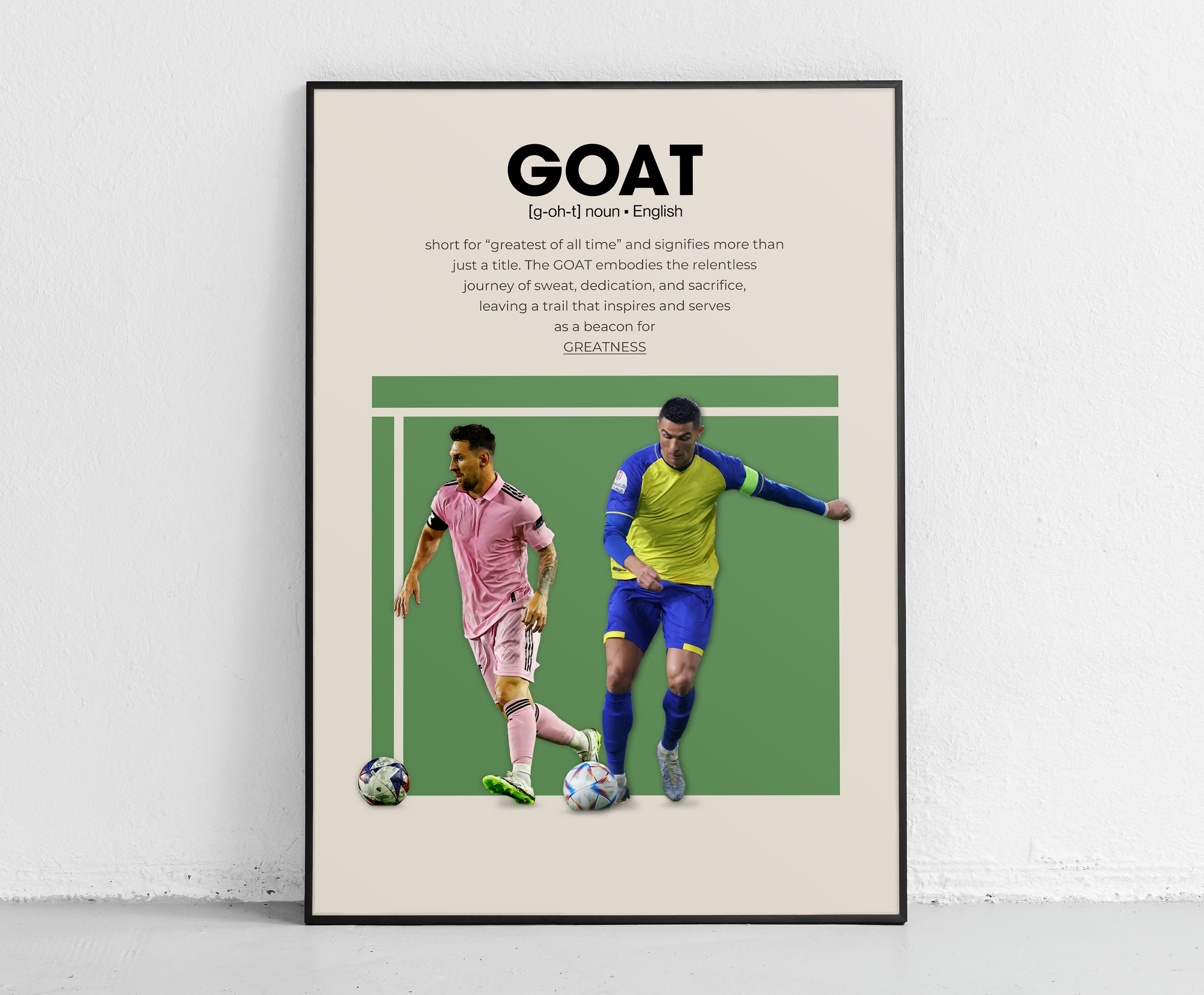 Messi & Ronaldo GOAT Poster Messi Goat Poster Ronaldo GOAT Poster ...