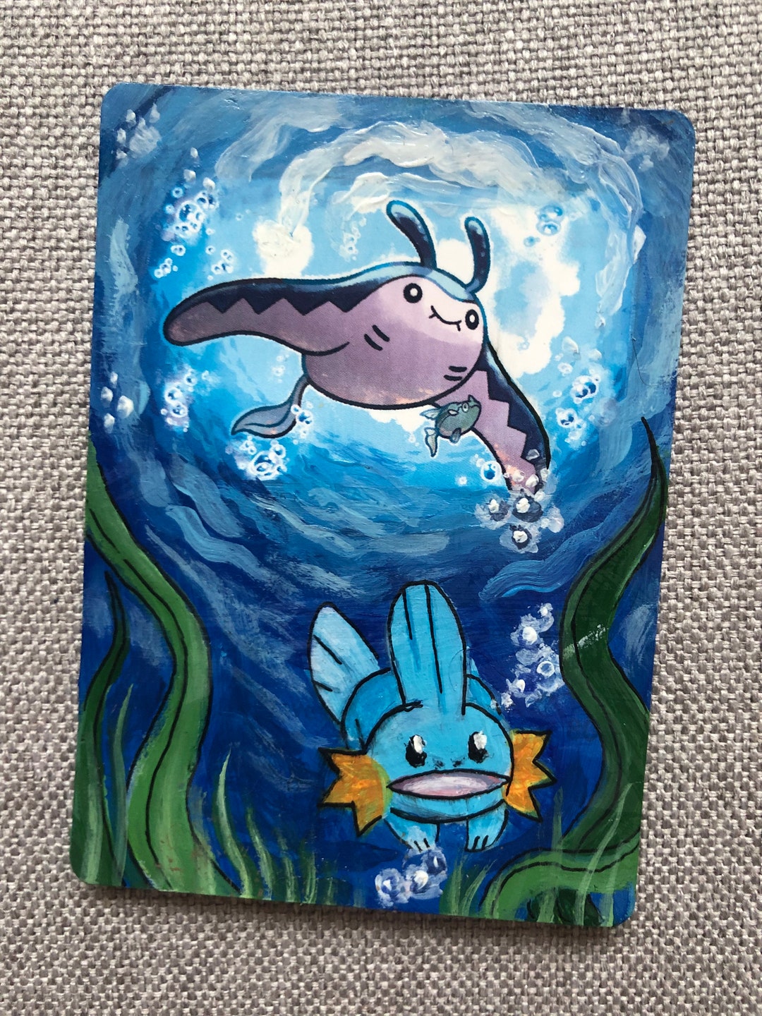 Mantine, Custom Hand Painted Pokémon Card - Etsy UK