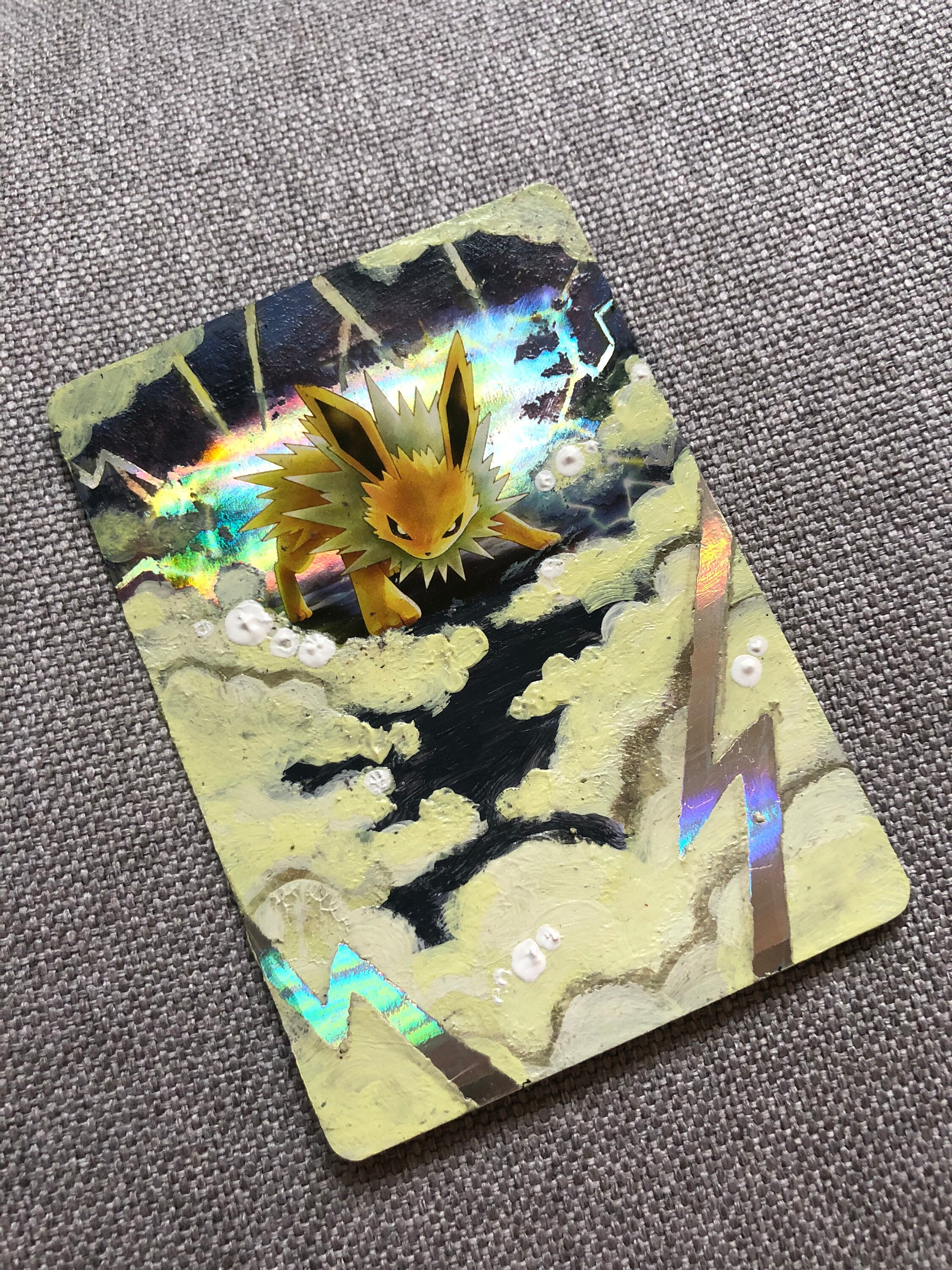 Jolteon, Custom Hand Painted Pokémon Card - Etsy