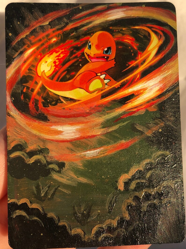 Charmander, Custom Hand Painted Pokémon Card - Etsy
