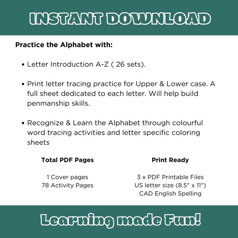 Printable Writing Letter Tracing Book, Learn to Print Preschool Toddler ...