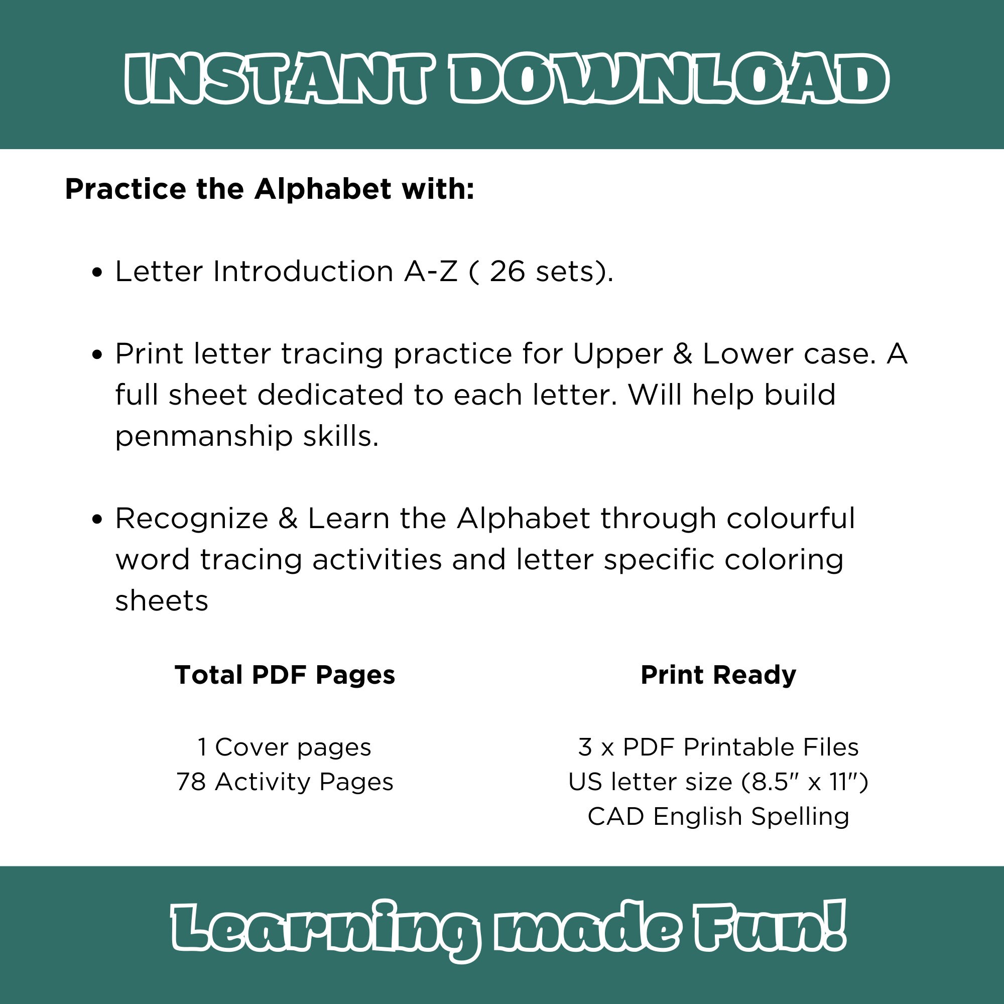 Printable Writing Letter Tracing Book, Learn to Print Preschool Toddler ...