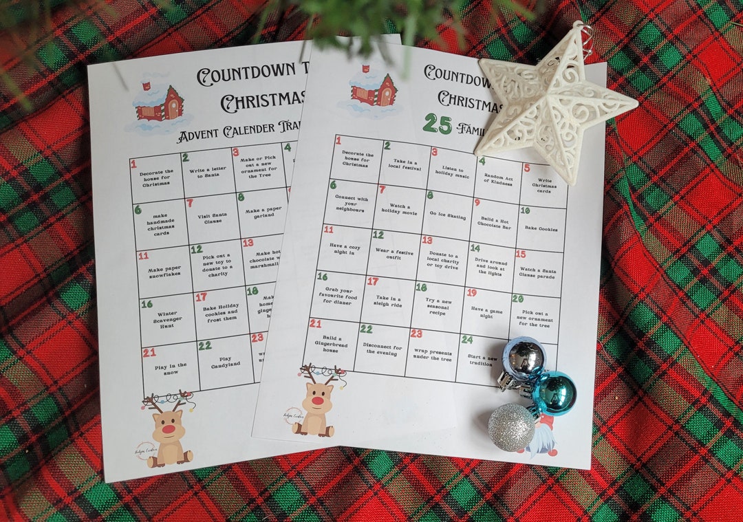 Christmas Activity Countdown & Bucket List - Etsy