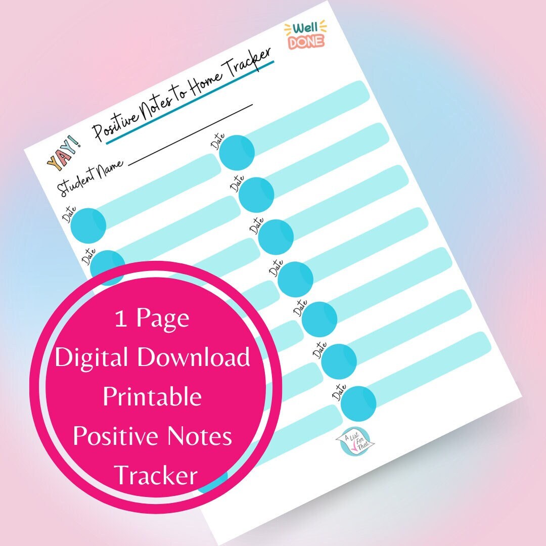 Positive Praise Tracker, Positive Student Behavior, Student Chart ...