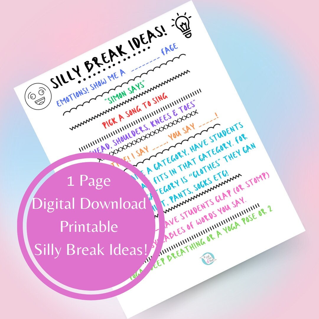 Silly Break Ideas, Classroom Management, Movement Break, Teacher ...
