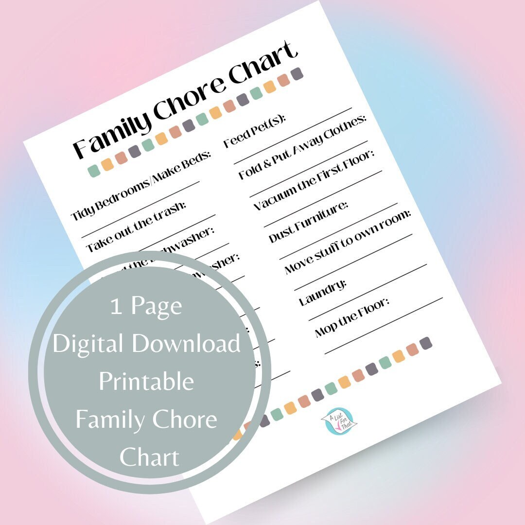 Family Chore Chart, Household Organizer, Household Chores, Family Tasks ...