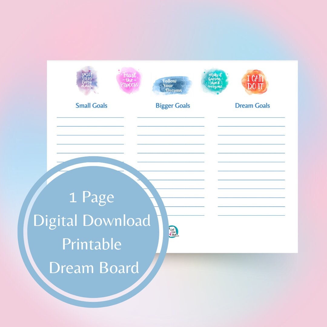 Dream Board, Goal List, Wellness, Health and Wellness, Health Planner ...