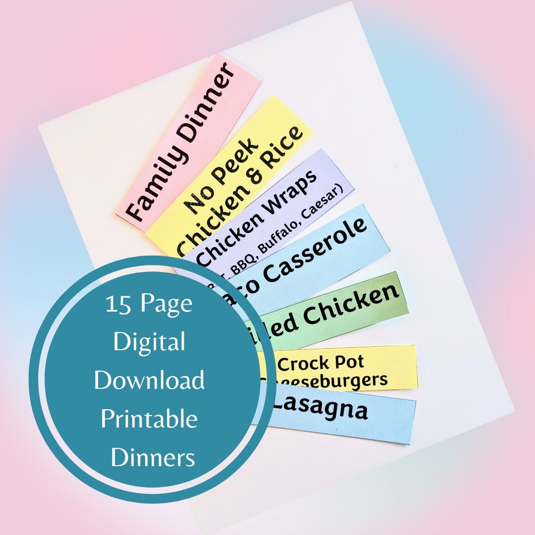 EDITABLE Dinner Board, 100+ Family-friendly Dinner Ideas, Meal Planning ...