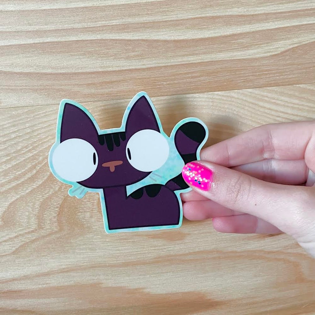 Cat With Big Eyes Sticker Decal - Etsy
