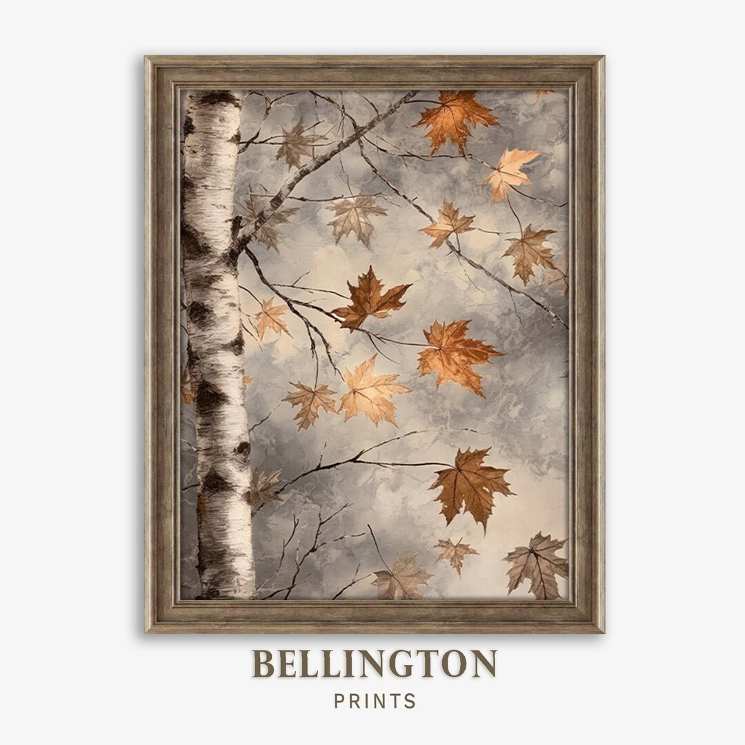 Fall Wall Art Decor Printable, Rustic Autumn Leaves, Cozy Fall Nature ...