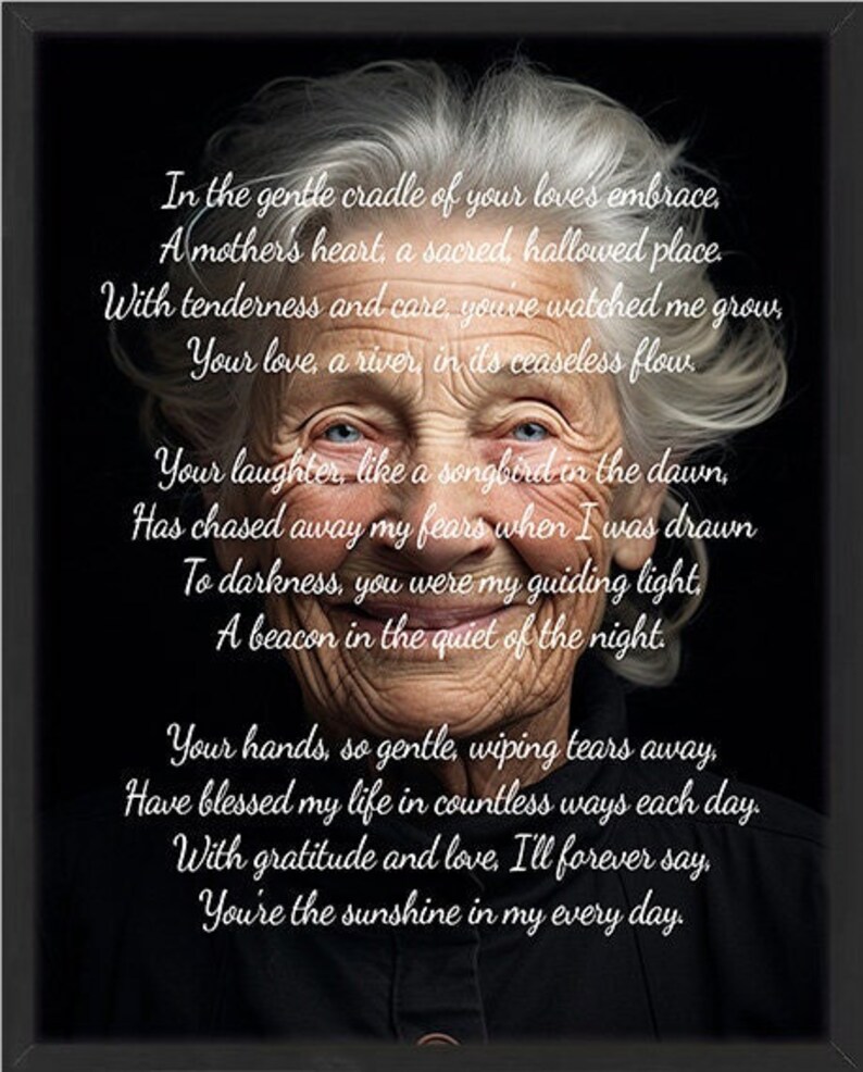 Personalized Custom Photo & Poem Portrait Wall Art - Etsy