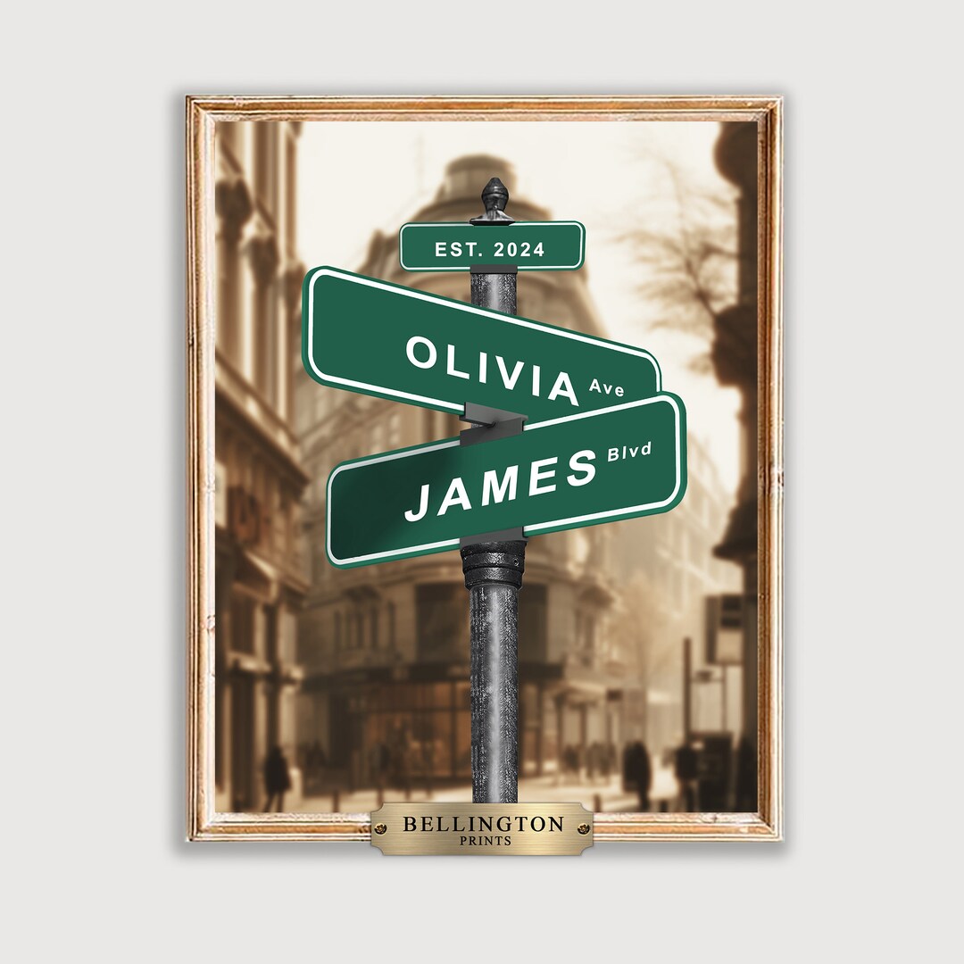 Personalized Street Sign Names and Wedding Date, Wedding Newlyweds ...