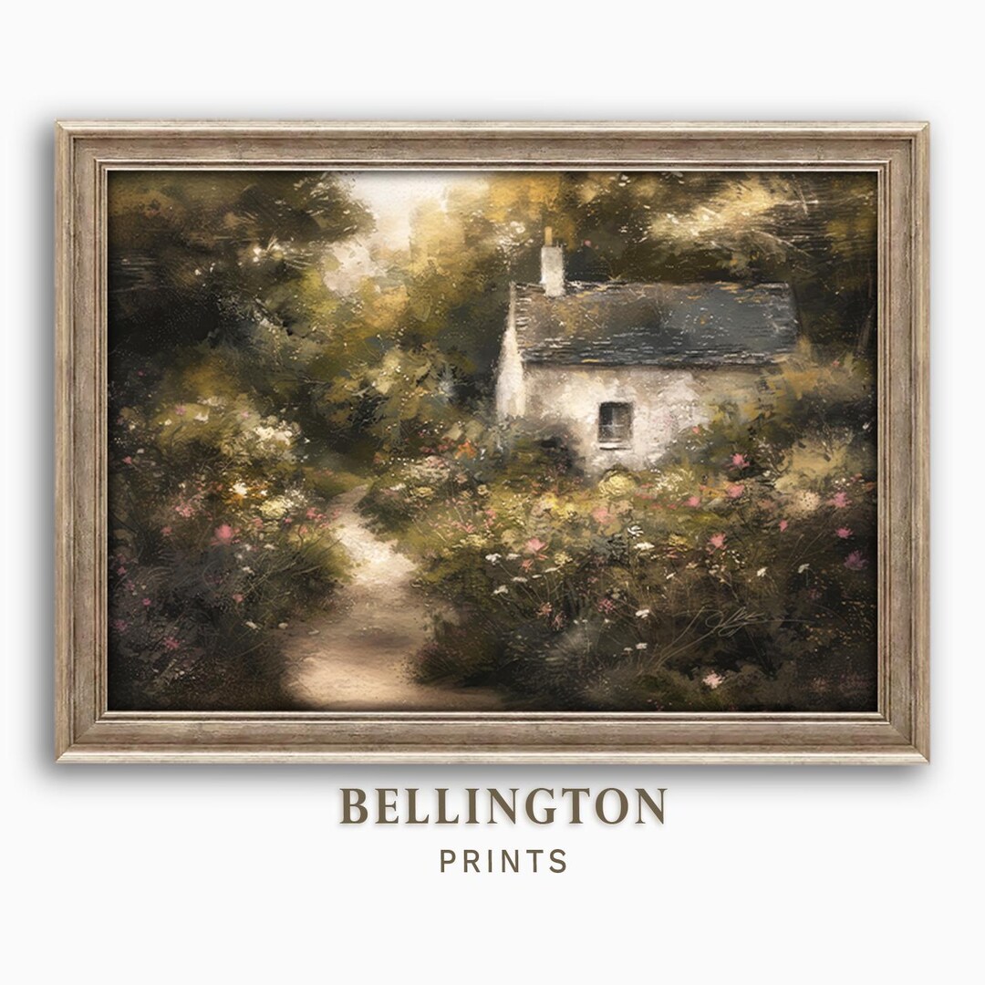 Cottagecore Landscape Print: Rustic Farmhouse Wall Art ((digital ...