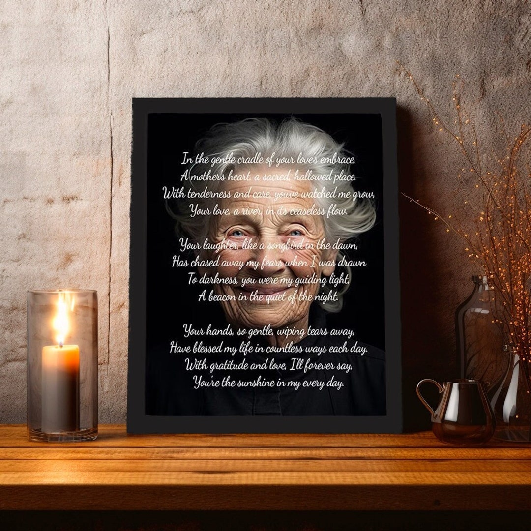 Personalized Photo With Poem Portrait Gift, Memorial Gift, Loss of ...
