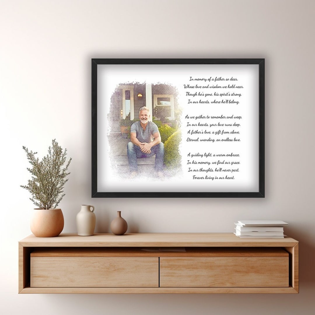 Custom Poem on Photo Portrait, Loss of Father Gift for Daughter, in ...