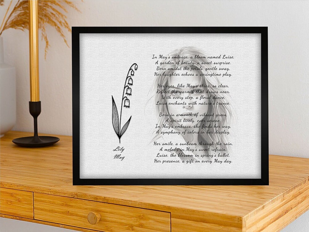 Month Flower Photo and Poem, Portrait With Poem, Poems, Gift Portrait ...