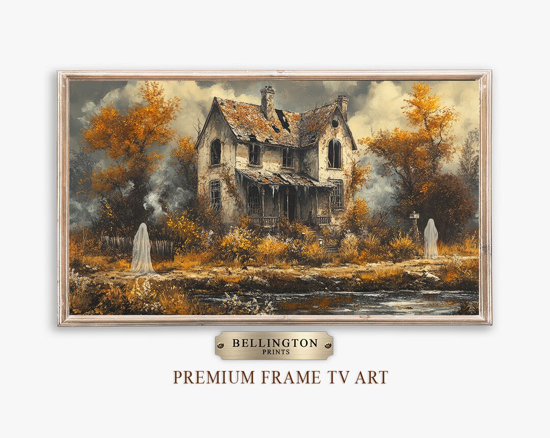 Vintage Halloween Haunted House TV Art: Spooky Ghosts (digital Download ...