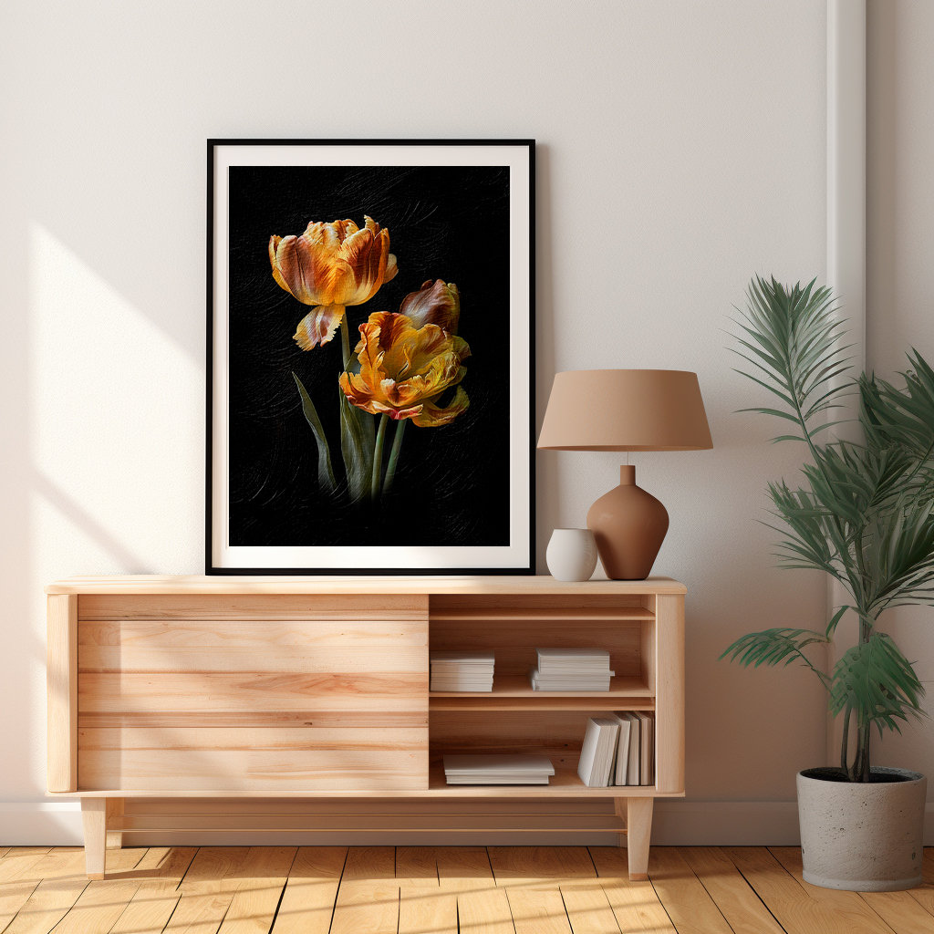 Printable Tulips Still Life Oil Painting, Tulips Wall Art, Tulip Wall ...