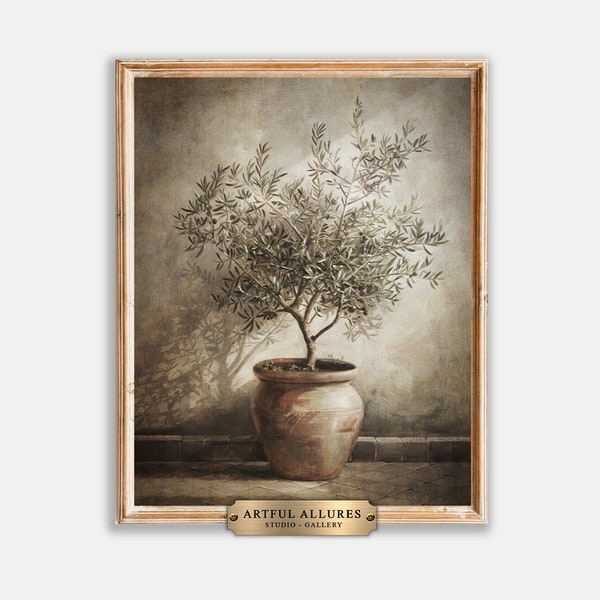 Olive Tree in Vessel Painting - Etsy